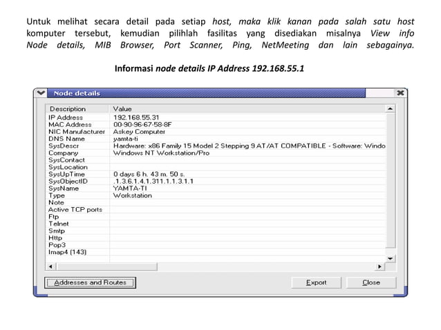 monitoring jaringan dengan networkview | PPTX
