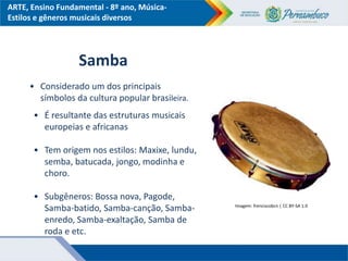 Slide música – estilos e gêneros musicais diversos | PPTX