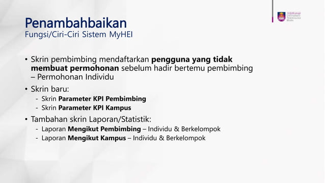 Sistem Pengurusan Bimbingan MyHEI @ UCS | PPT