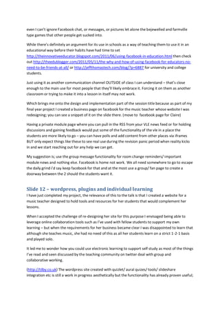 accompanying notes for e-learning implementation and design; the ...