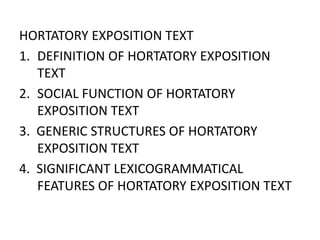 Slide of hortatory exposition text | PPTX