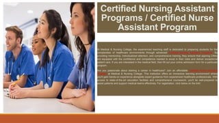 advanced Certified Nursing Assistant Programs | PPT