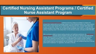 Many aspiring healthcare professionals choose Medical & Nursing College ...
