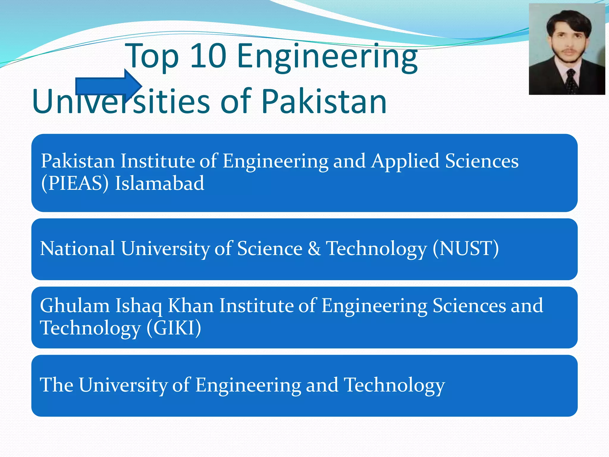 Slide of top 10 engineering uni in pakistan | PPTX