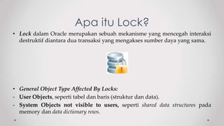Oracle Administrator - Locking presentation | PPTX