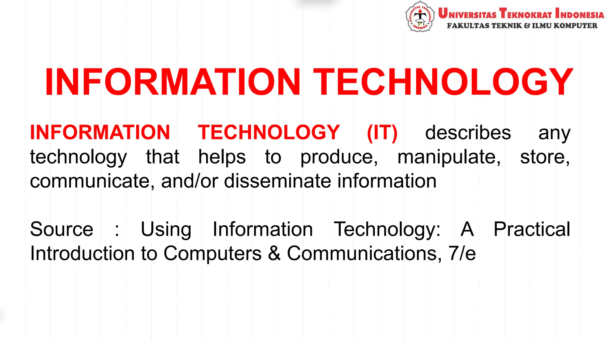 SLIDE P001 - BASIC CONCEPTS OF COMPUTER SYSTEMS & INFORMATION ...