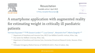 Pediatric Weight Estimation With Augmented Reality | PDF