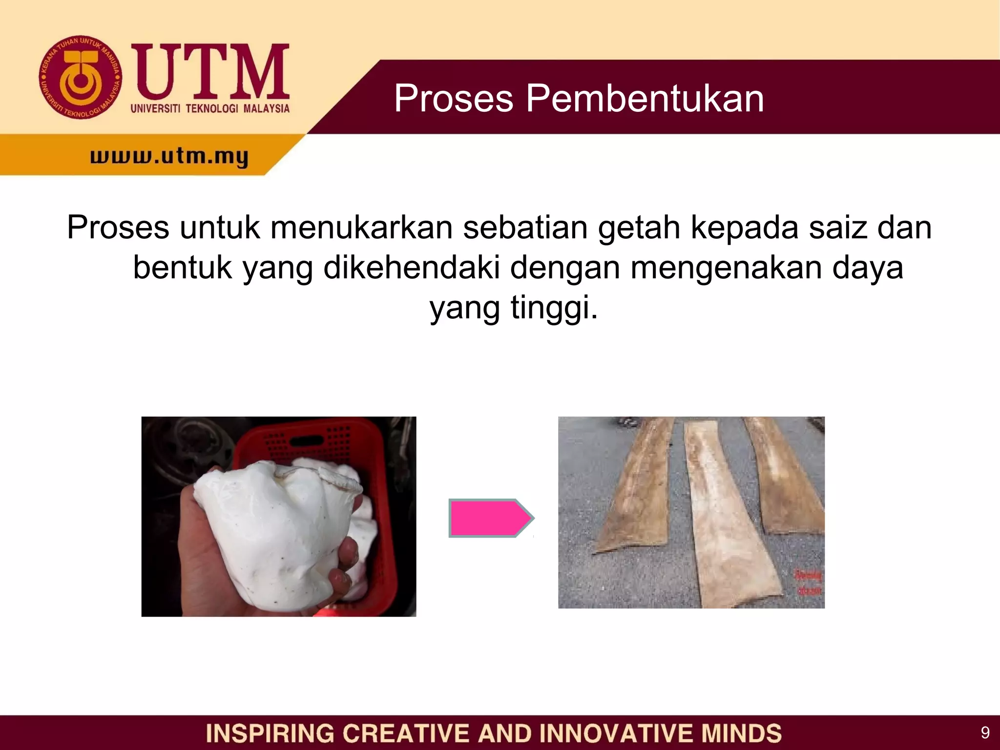 Slide pembentukan getah (rubber forming) | PPT