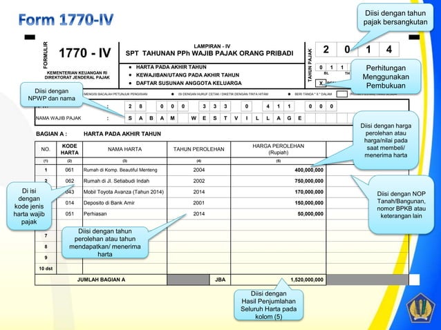 Slide Pengisian SPT Tahunan 2015 - OP 1770 Pembukuan.ppt