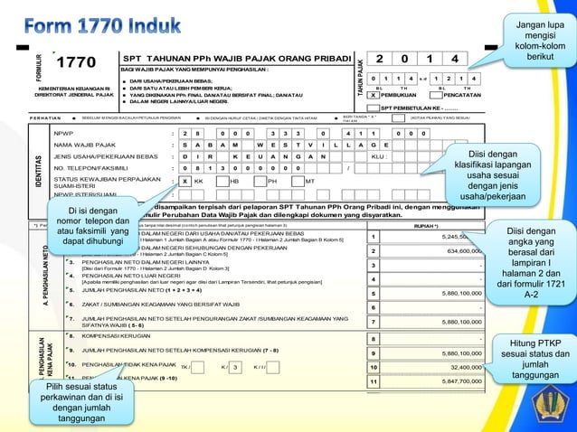 Slide Pengisian SPT Tahunan 2015 - OP 1770 Pembukuan.ppt