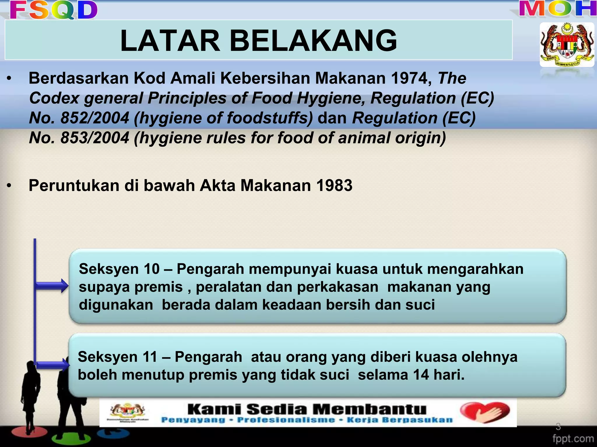 SLIDE PERATURAN-PERATURAN KEBERSIHAN MAKANAN 2009.ppt