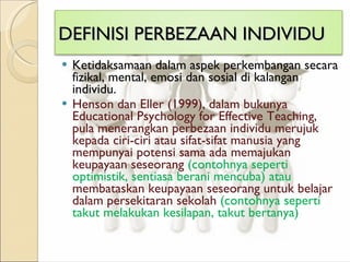 Slide perbezaan individu | PPT