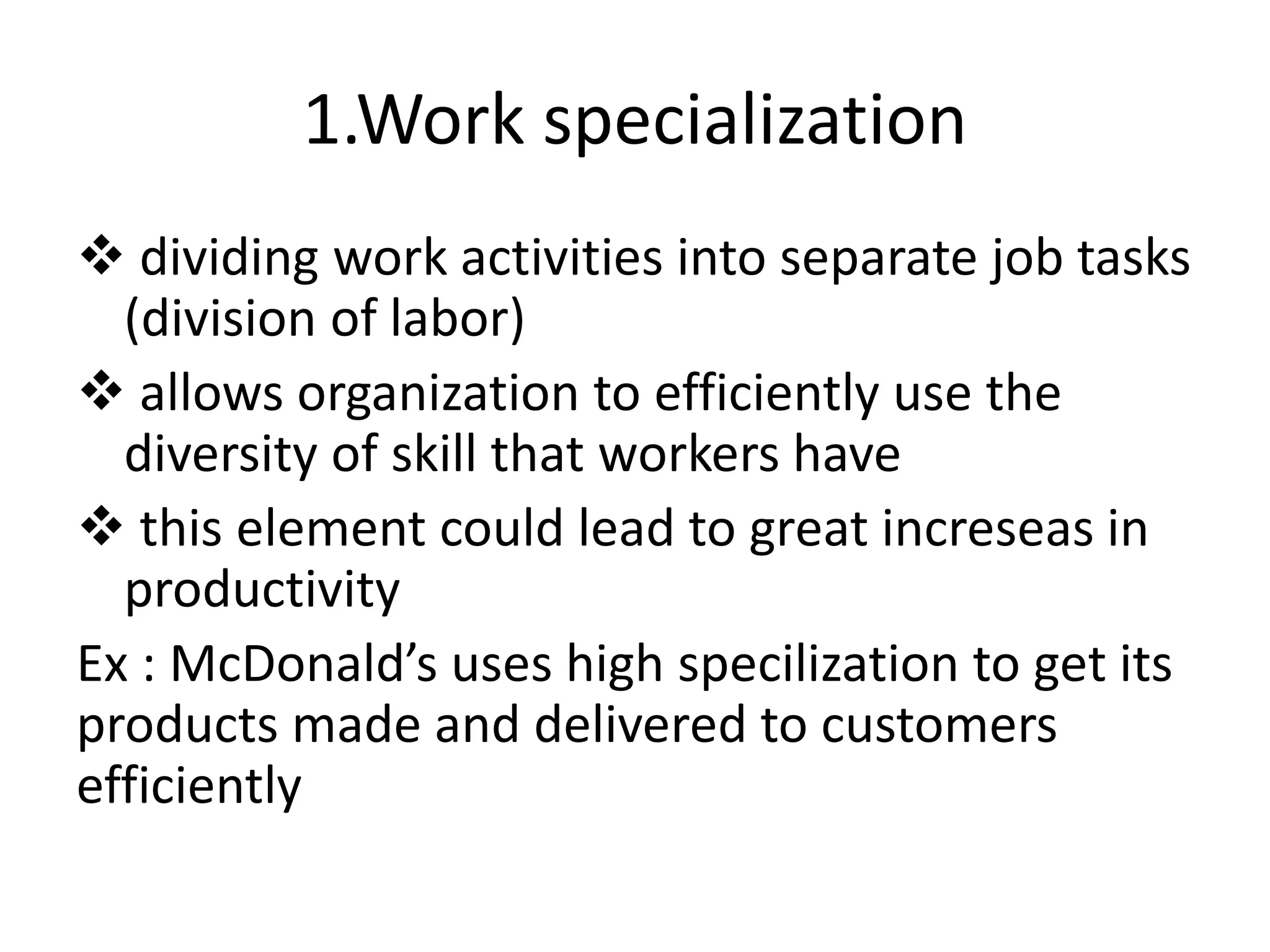 organizational structure and design in principle of management (chapter ...