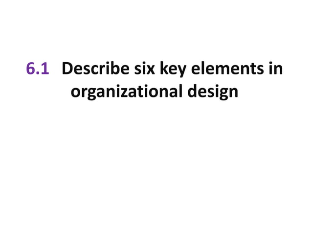organizational structure and design in principle of management (chapter ...