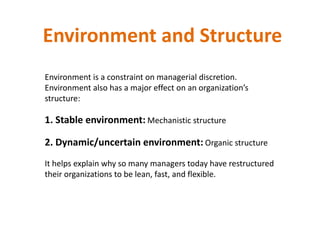 organizational structure and design in principle of management (chapter ...