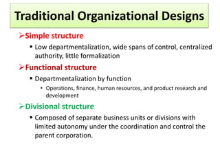 organizational structure and design in principle of management (chapter ...