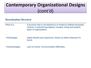 organizational structure and design in principle of management (chapter ...