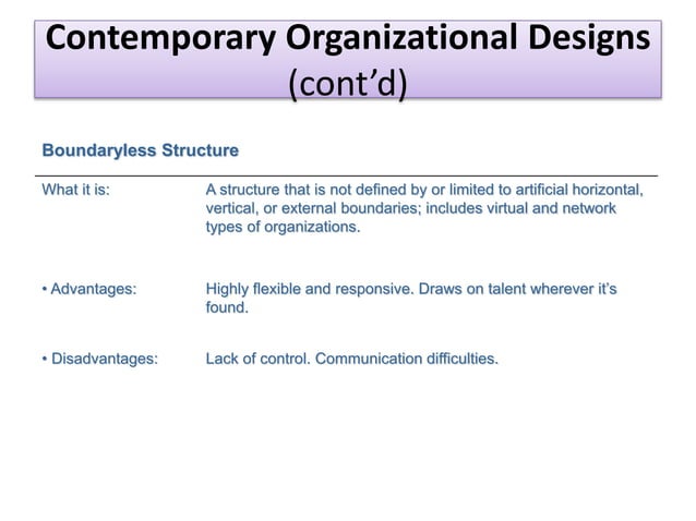 organizational structure and design in principle of management (chapter ...