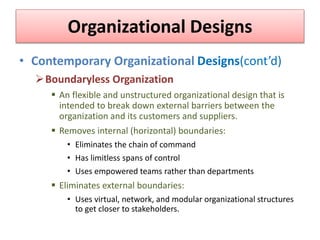 organizational structure and design in principle of management (chapter ...