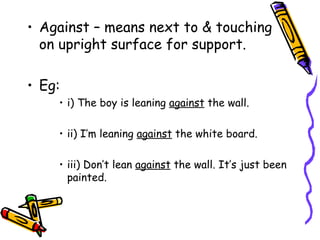 Against Preposition