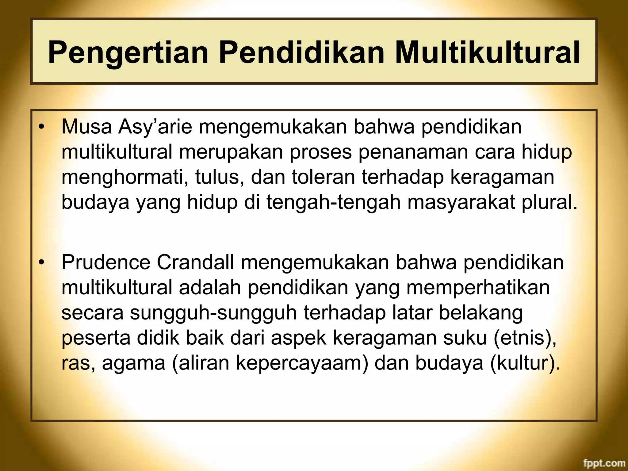 Slide presentasi pendidikan multikultural | PPSX
