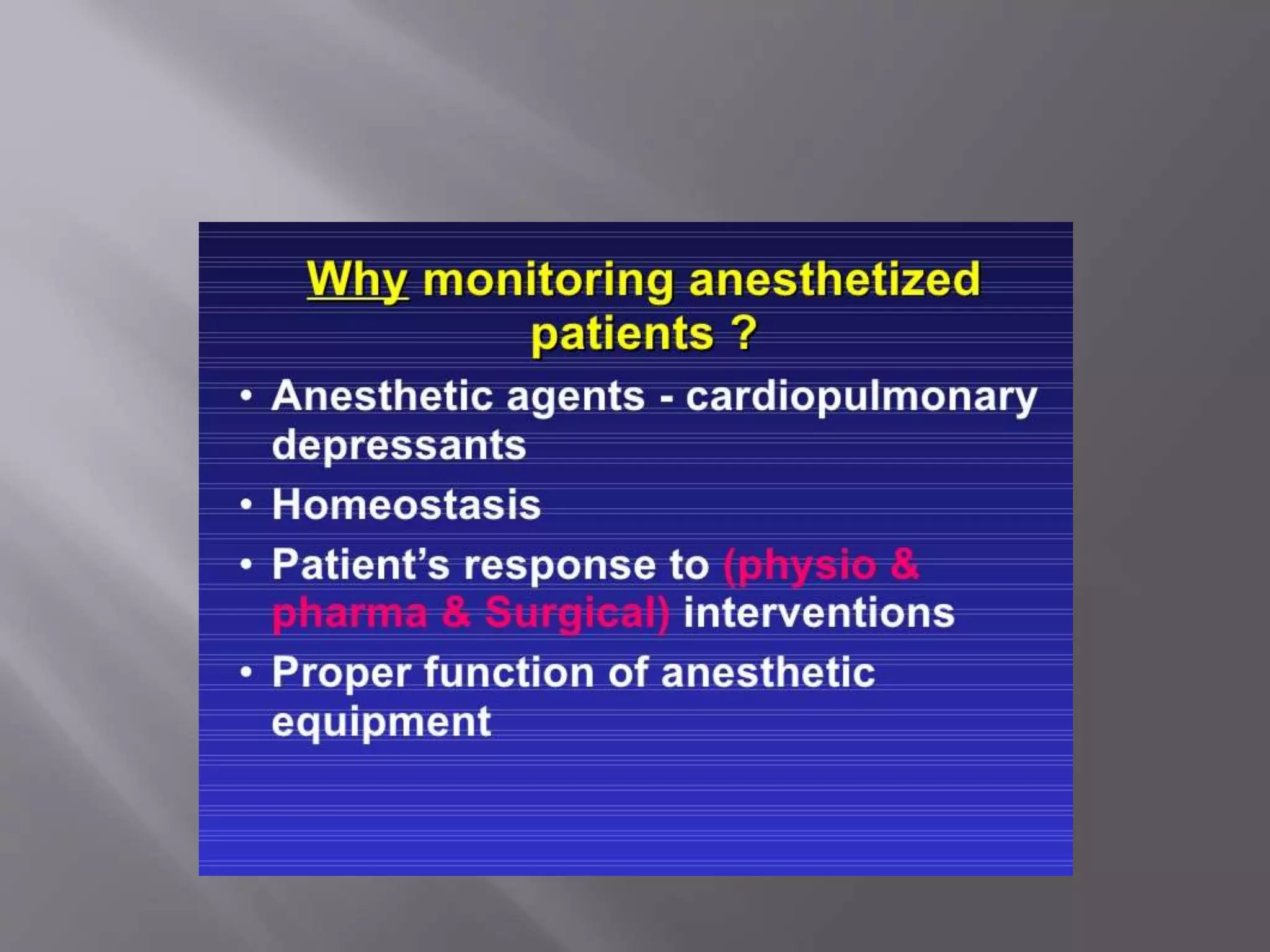 Monitoring system of anaesthesia | PPTX