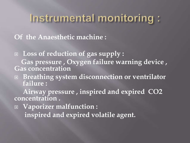 Monitoring system of anaesthesia | PPTX | First Aid | Injuries