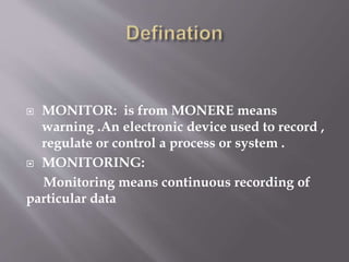 Monitoring system of anaesthesia | PPTX