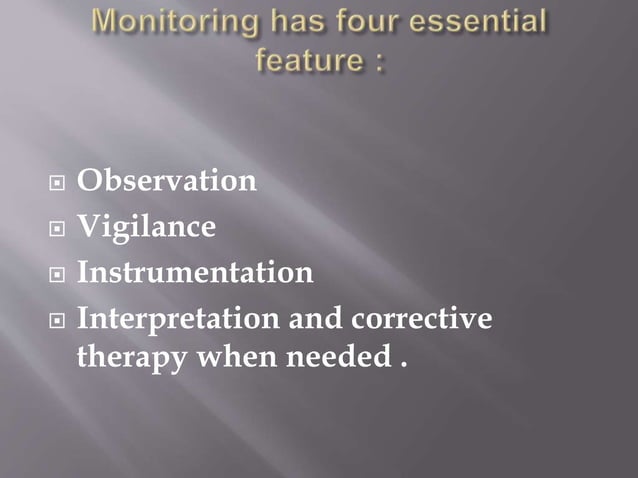 Monitoring system of anaesthesia | PPTX | First Aid | Injuries