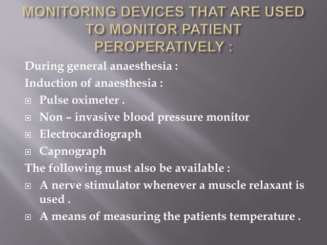 Monitoring system of anaesthesia | PPTX | First Aid | Injuries