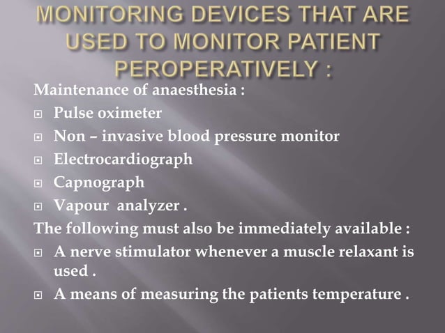 Monitoring system of anaesthesia | PPTX | First Aid | Injuries