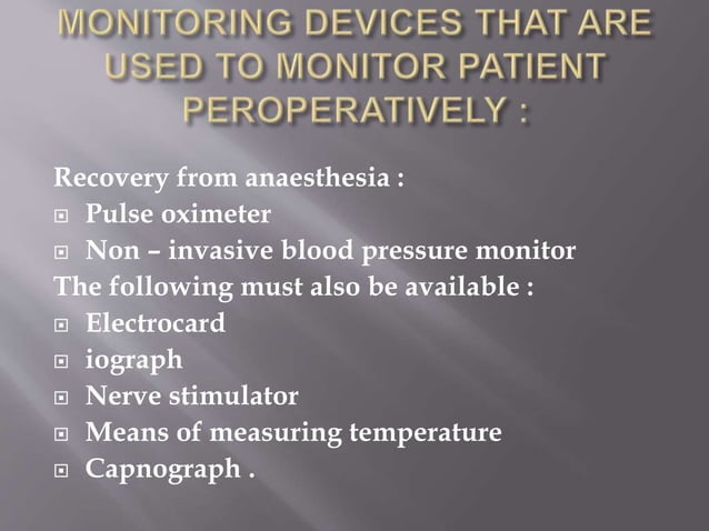 Monitoring system of anaesthesia | PPTX | First Aid | Injuries