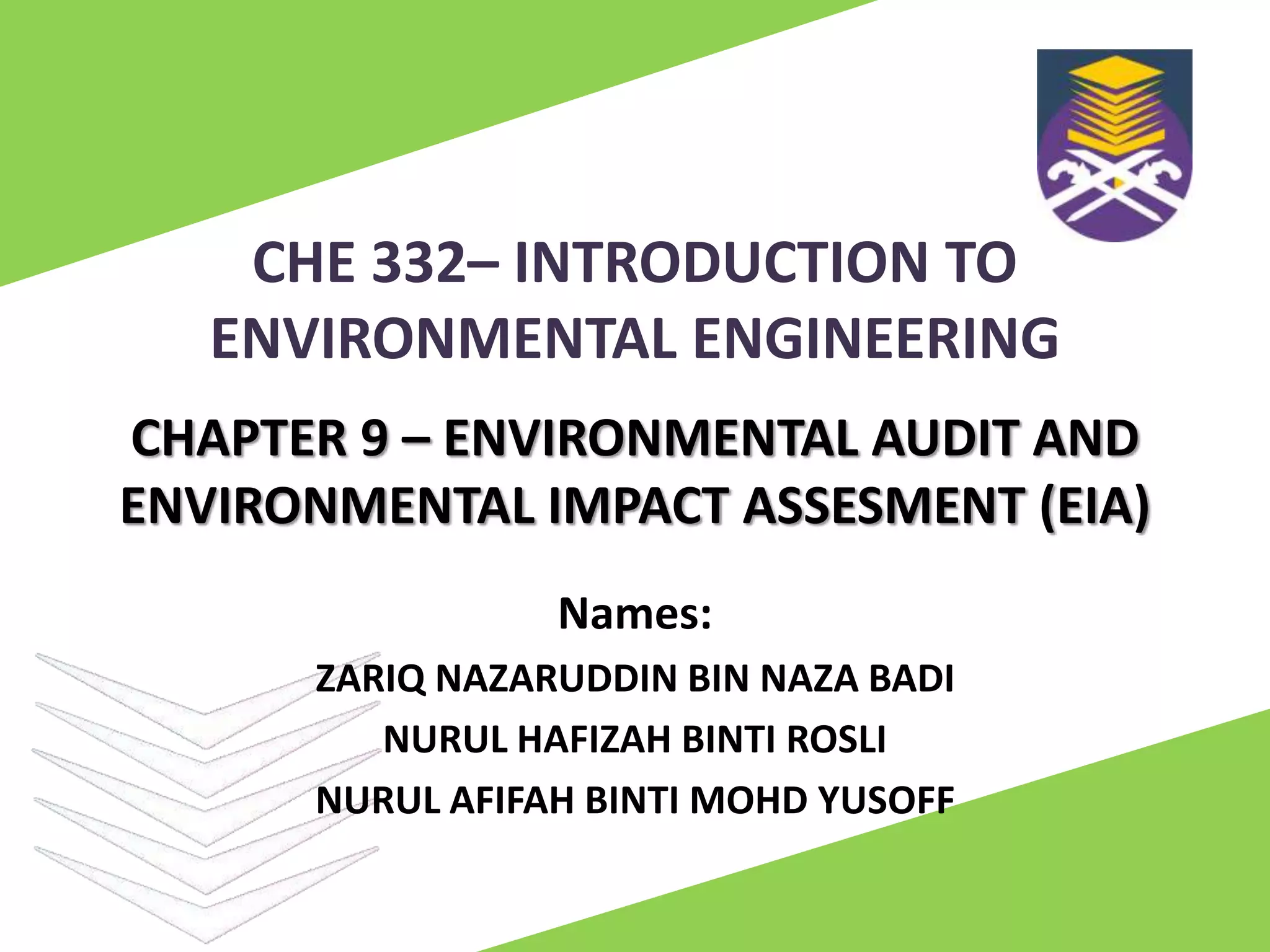 Environmental Audit and Environmental Impact Assessment | PPTX