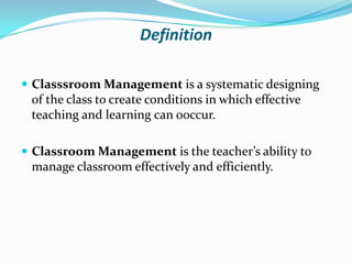 CLASSROOM MANAGEMENT | PPTX
