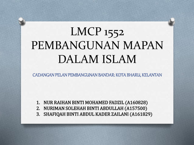 PELAN PEMBANGUNAN BANDAR: KOTA BHARU, KELANTAN | PPTX