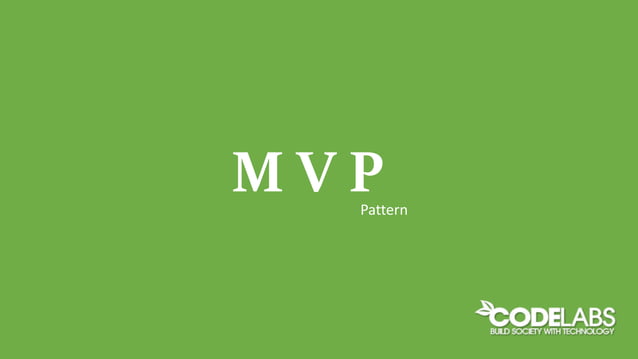 Slide Presentation of MVP Pattern Concept | PPT