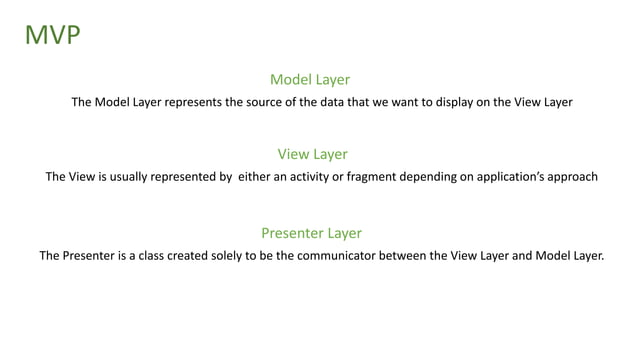 Slide Presentation of MVP Pattern Concept | PPT