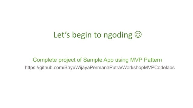 Slide Presentation of MVP Pattern Concept | PPT