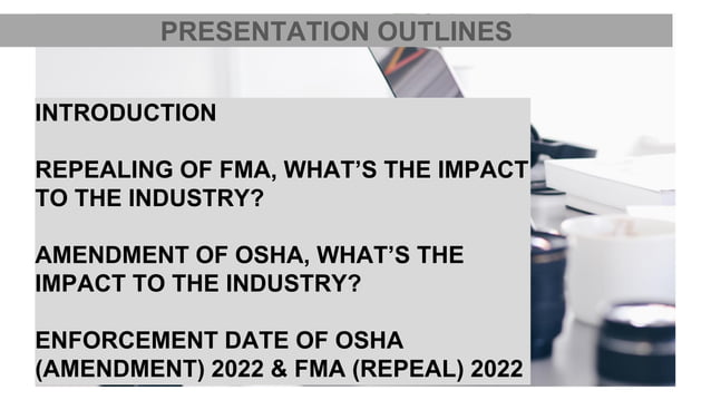 OSHA 2022 and FMA 2022 Ammendments New Briefings | PDF