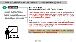 OSHA 2022 and FMA 2022 Ammendments New Briefings | PDF
