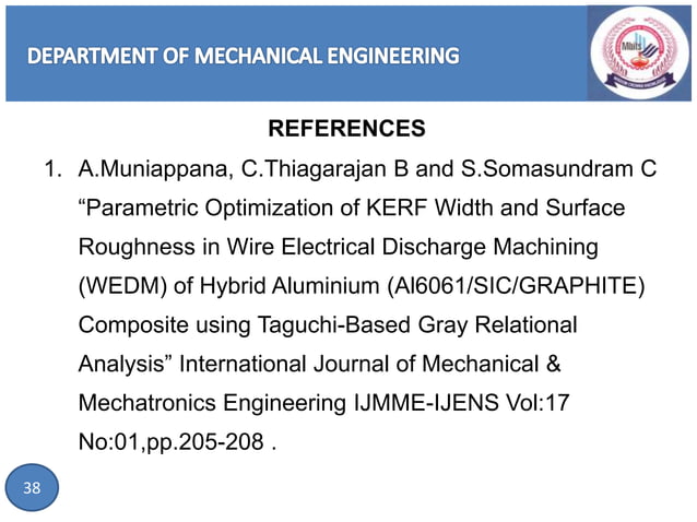 Optimization Of Wire Edm Parameters On Al 6061 Ppt