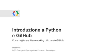 Introduzione a Python e GitHub | PPT