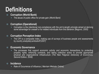 Analysis of gap between incidence of corruption and Corruption ...