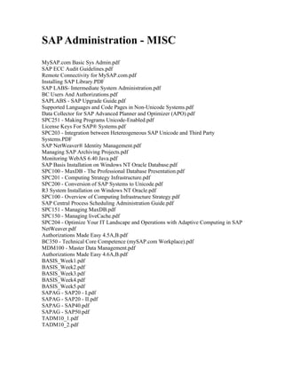 MySAP.com Basic Sys Admin.pdf SAP ECC Audit Guidelines.pdf Remote ...