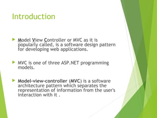 Ppt of Basic MVC Structure | PPT