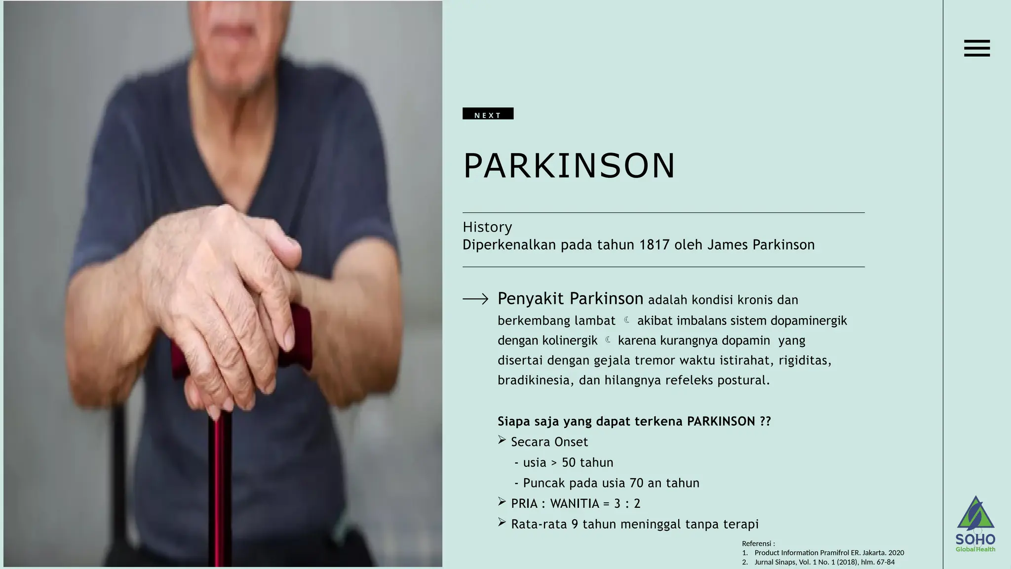 efektivitas PRAMIFROL pada parkinson disease | PPTX