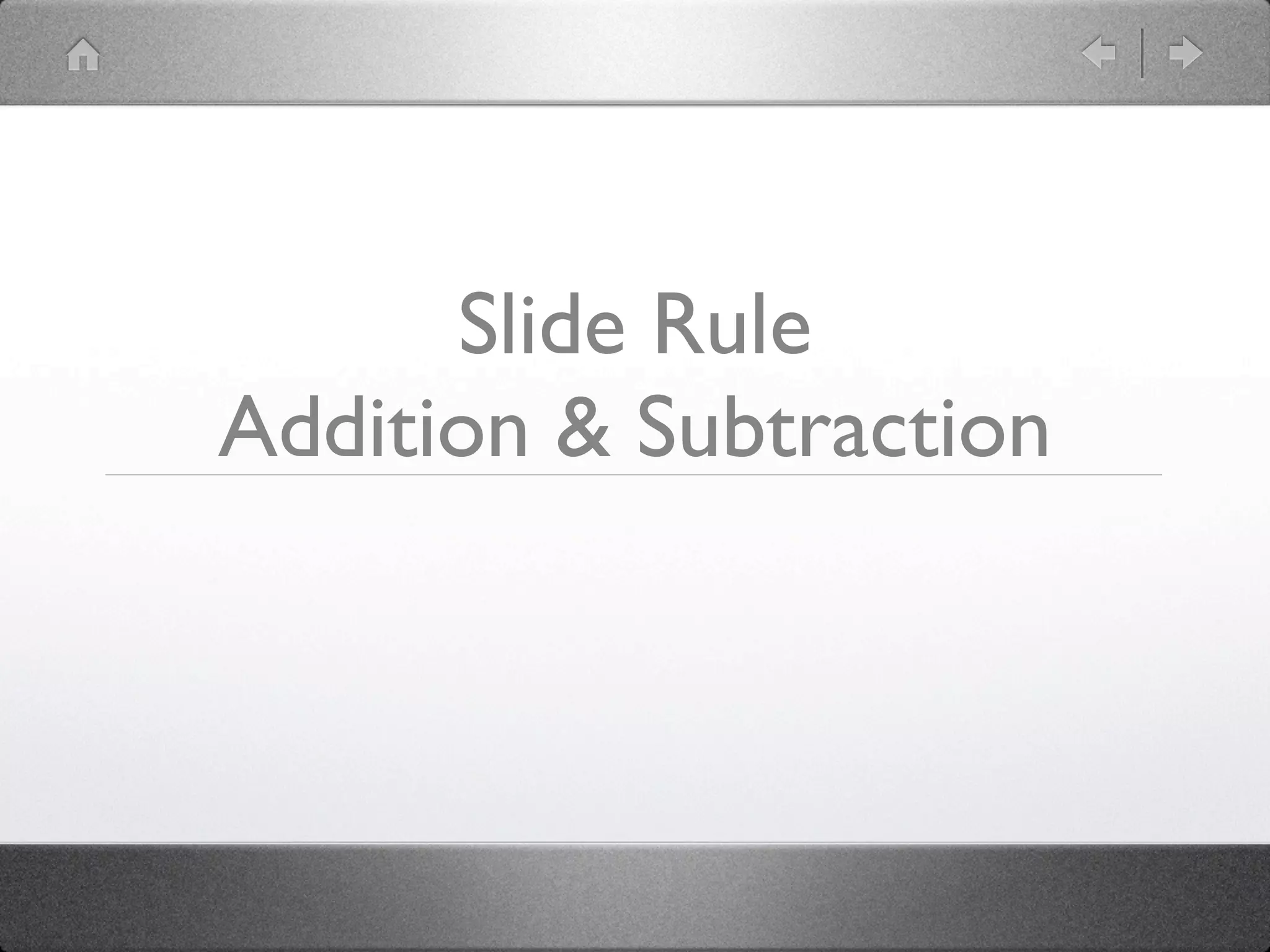 Addition and Subtraction Slide Rule | KEY