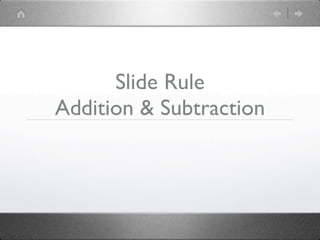 Addition and Subtraction Slide Rule | KEY | Technology & Computing