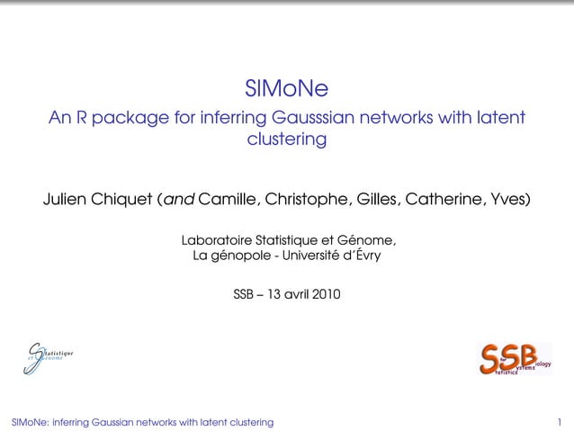 SIMoNe: Statistical Iference for MOdular NEtworks | PPT