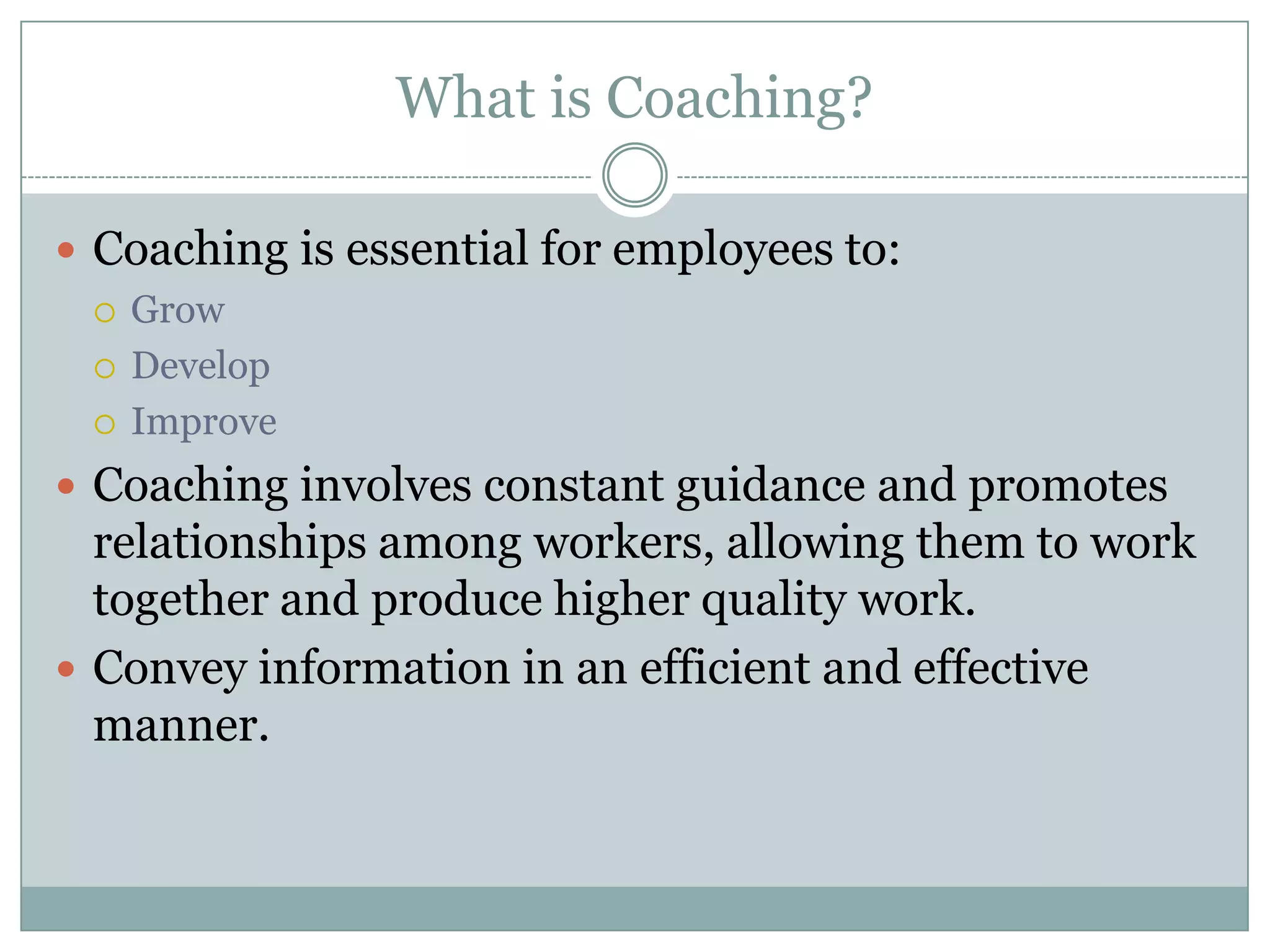 Coaching in the Workplace | PPTX